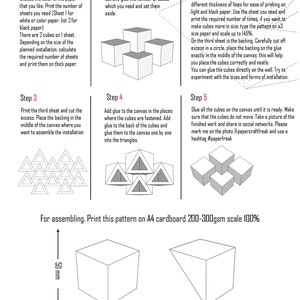 Papercraft 3D CUBIC INSTALLATION Pepakura PDF Template Low Poly Paper ...