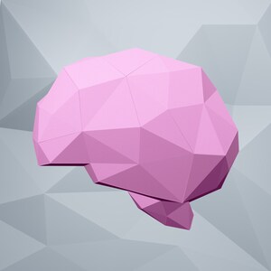 Papercraft 3D REAL ANATOMICAL BRAIN Pepakura Pdf Template Low Polygonal ...