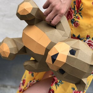 Papercraft 3D TOY BEAR V2 Low Poly Paper Sculpture Diy Gift Decor for ...