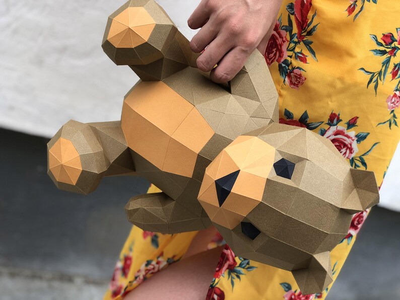 Papercraft 3D TOY BEAR V2 Low Poly Paper Sculpture Diy Gift - Etsy