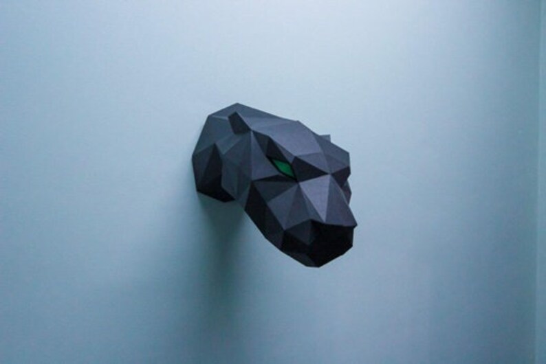 Papercraft 3D BLACK PANTHER Head LION Wild Cat or Tiger - Etsy