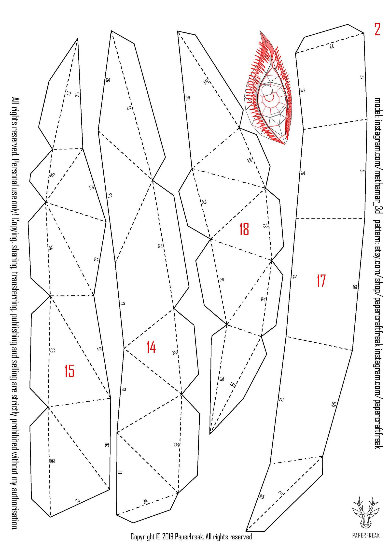 Papercraft 3D MAKEUP SMOKEY EYE Pepakura Low Polygonal Paper - Etsy