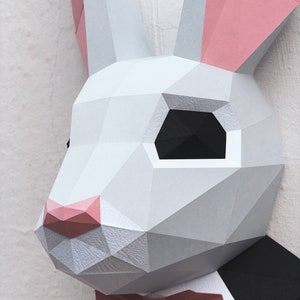 Papercraft 3D RABBIT BUNNY in SUIT Pepakura Low Poly Paper Sculpture ...