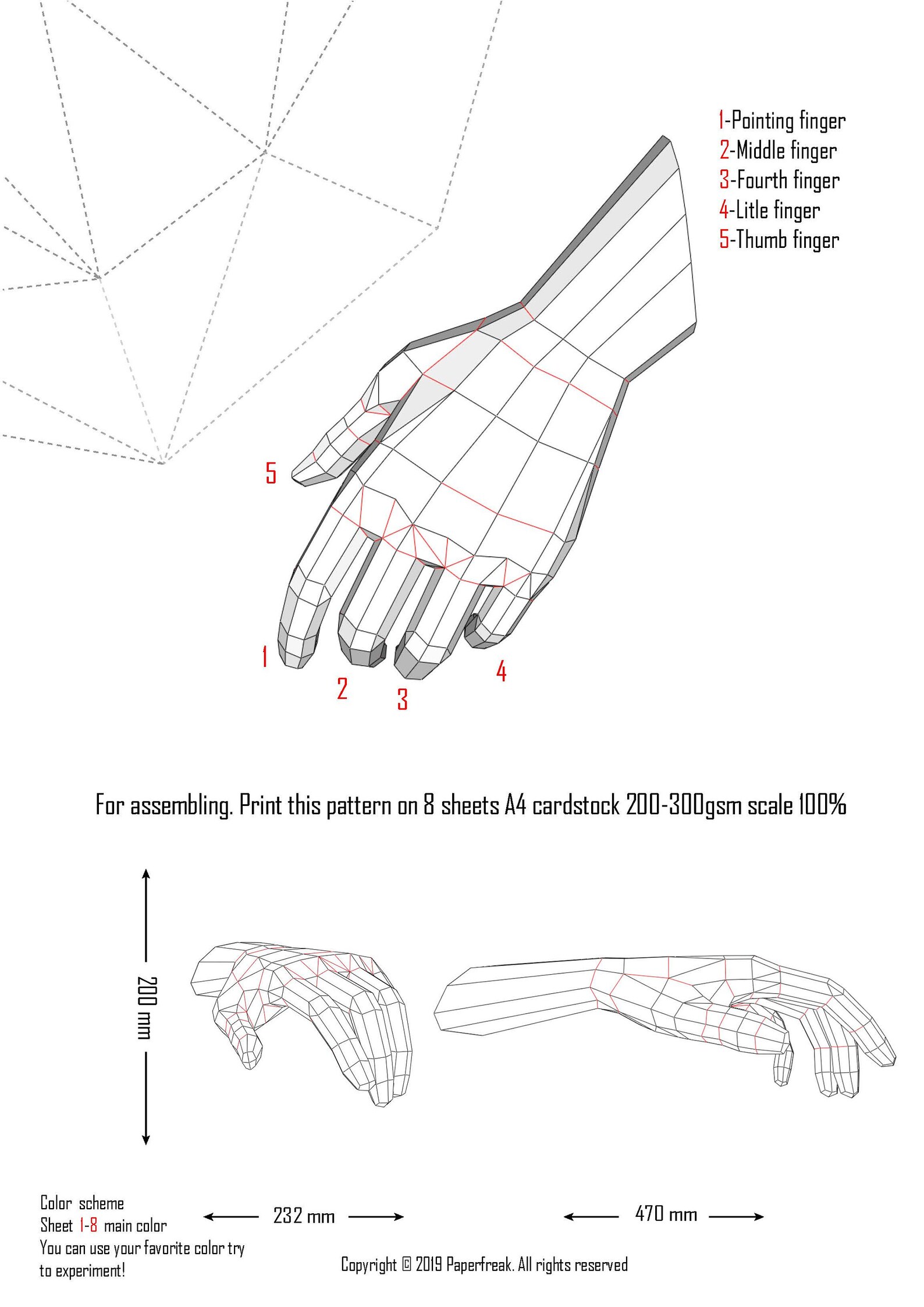 Papercraft 3D the CREATION of ADAM HANDS Pepakura Paper - Etsy