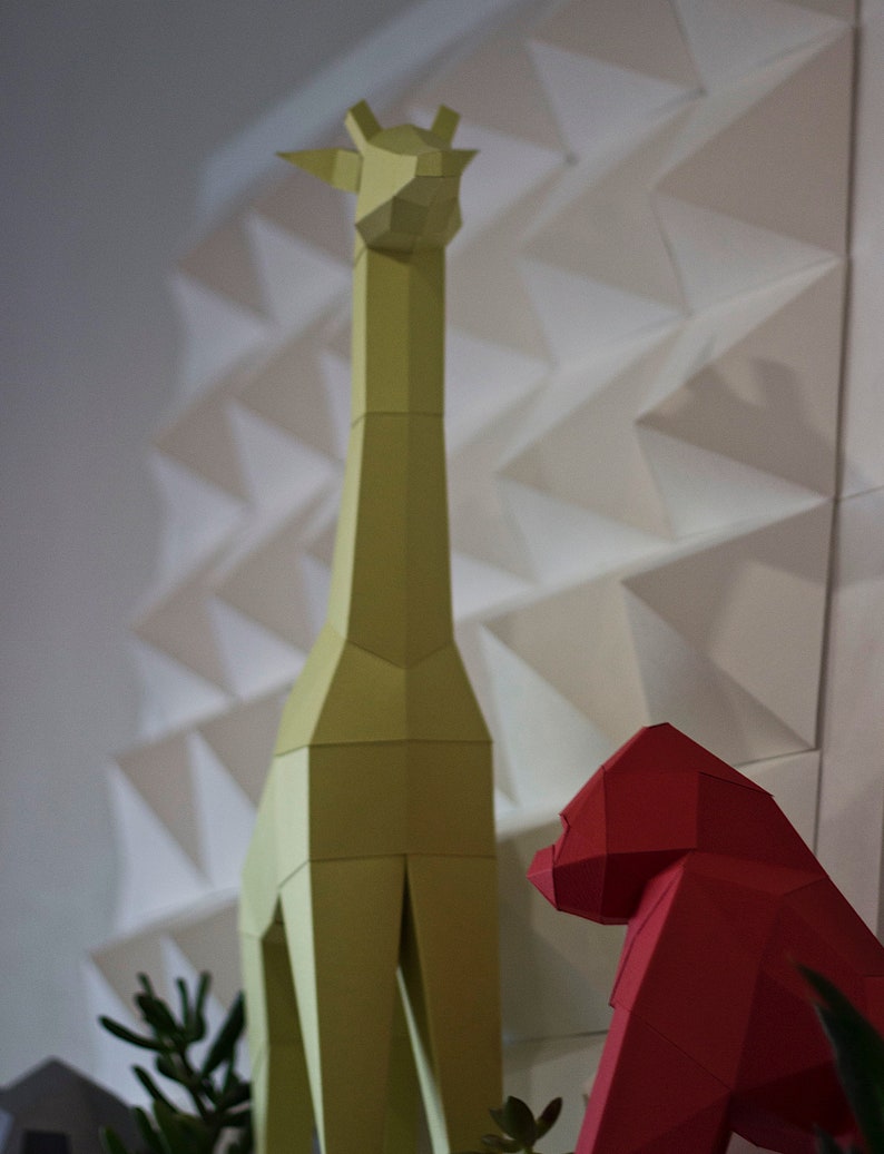 Papercraft 3D GIRAFFE SMALL Low Poly Paper Sculpture DIY Gift - Etsy