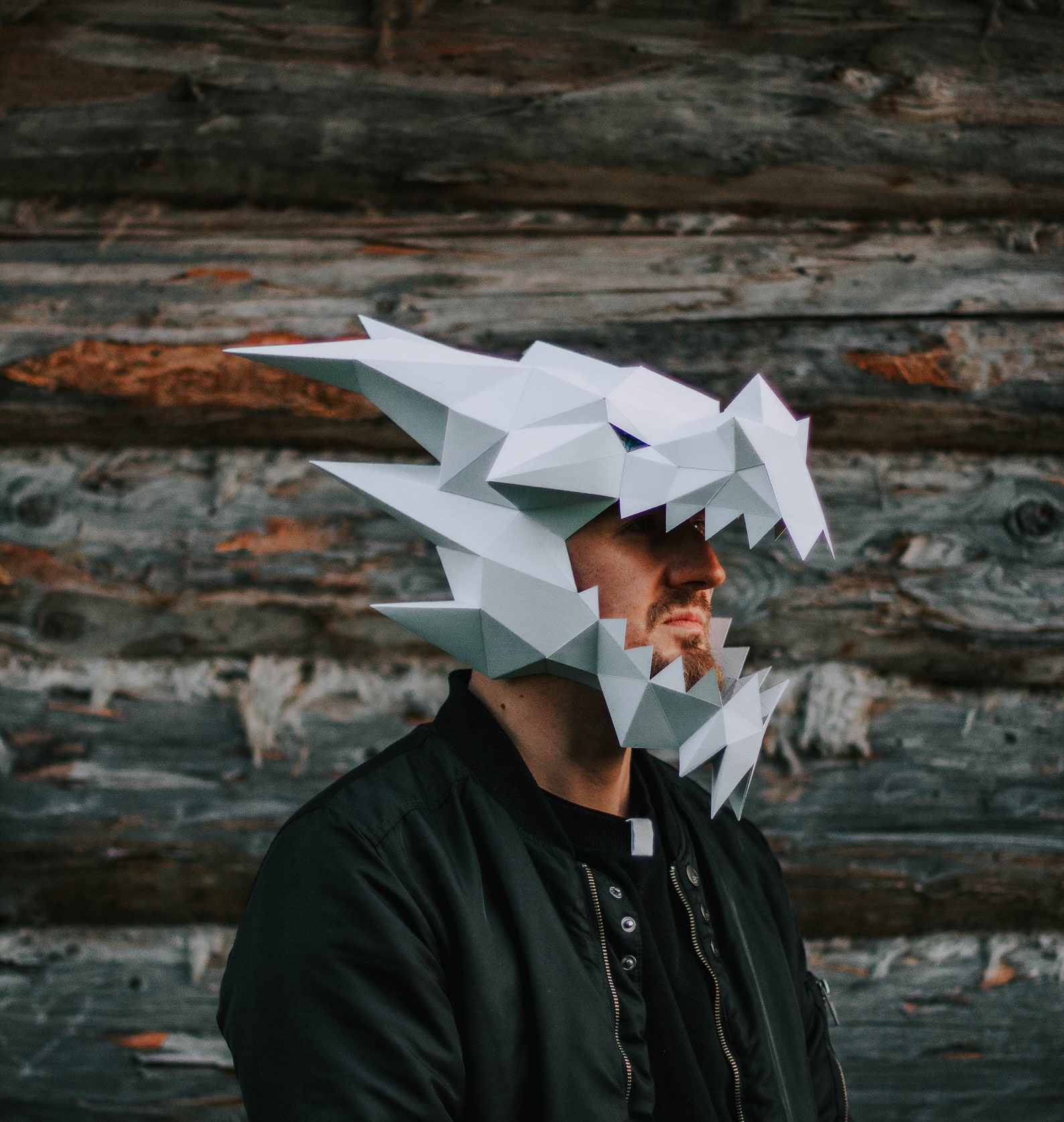 Papercraft 3D DRAGON HELMET MASK Fantasy Animal Halloween - Etsy