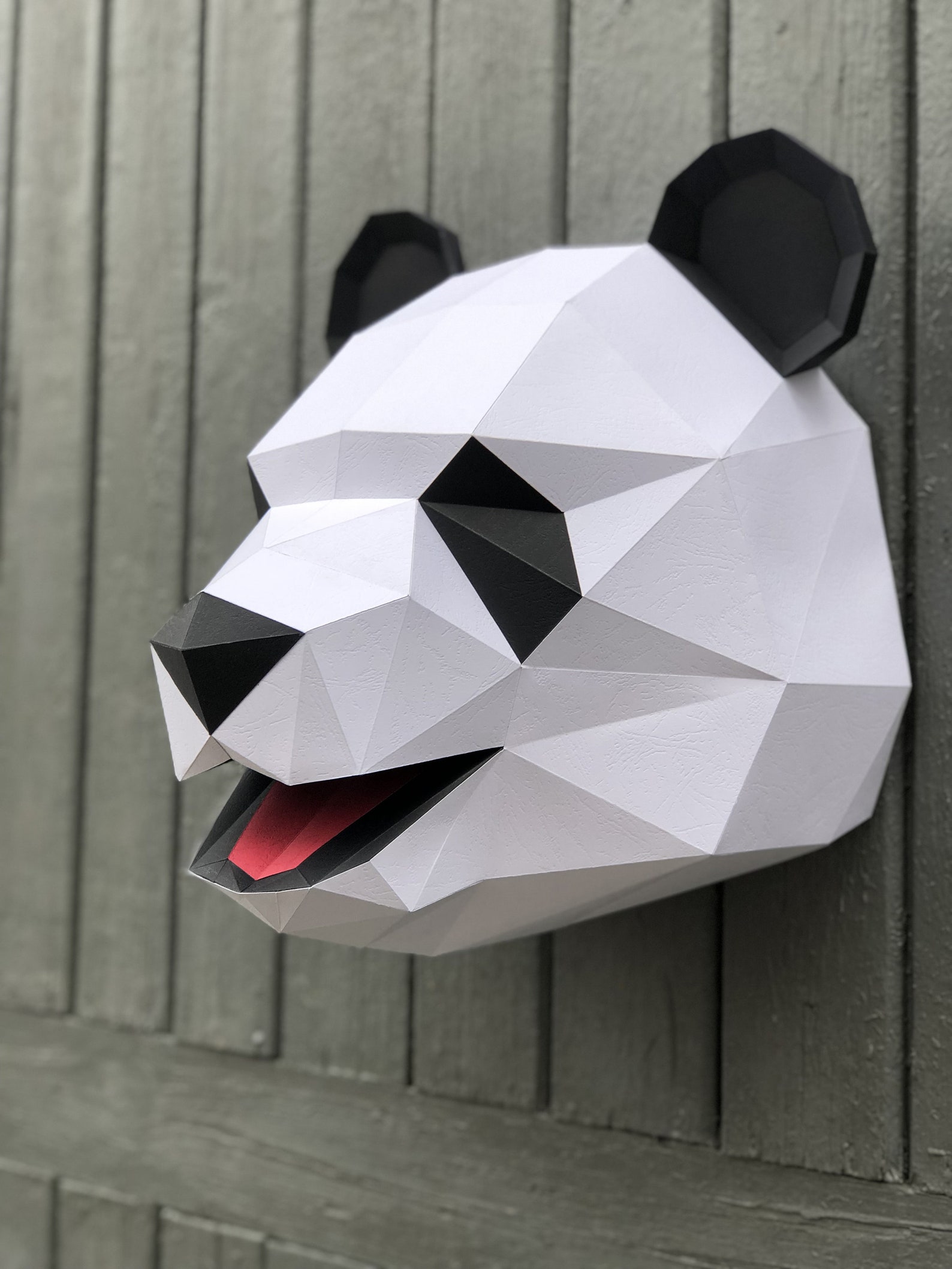 Papercraft 3D PANDA BEAR HEAD Simple Pepakura Low Poly Paper - Etsy