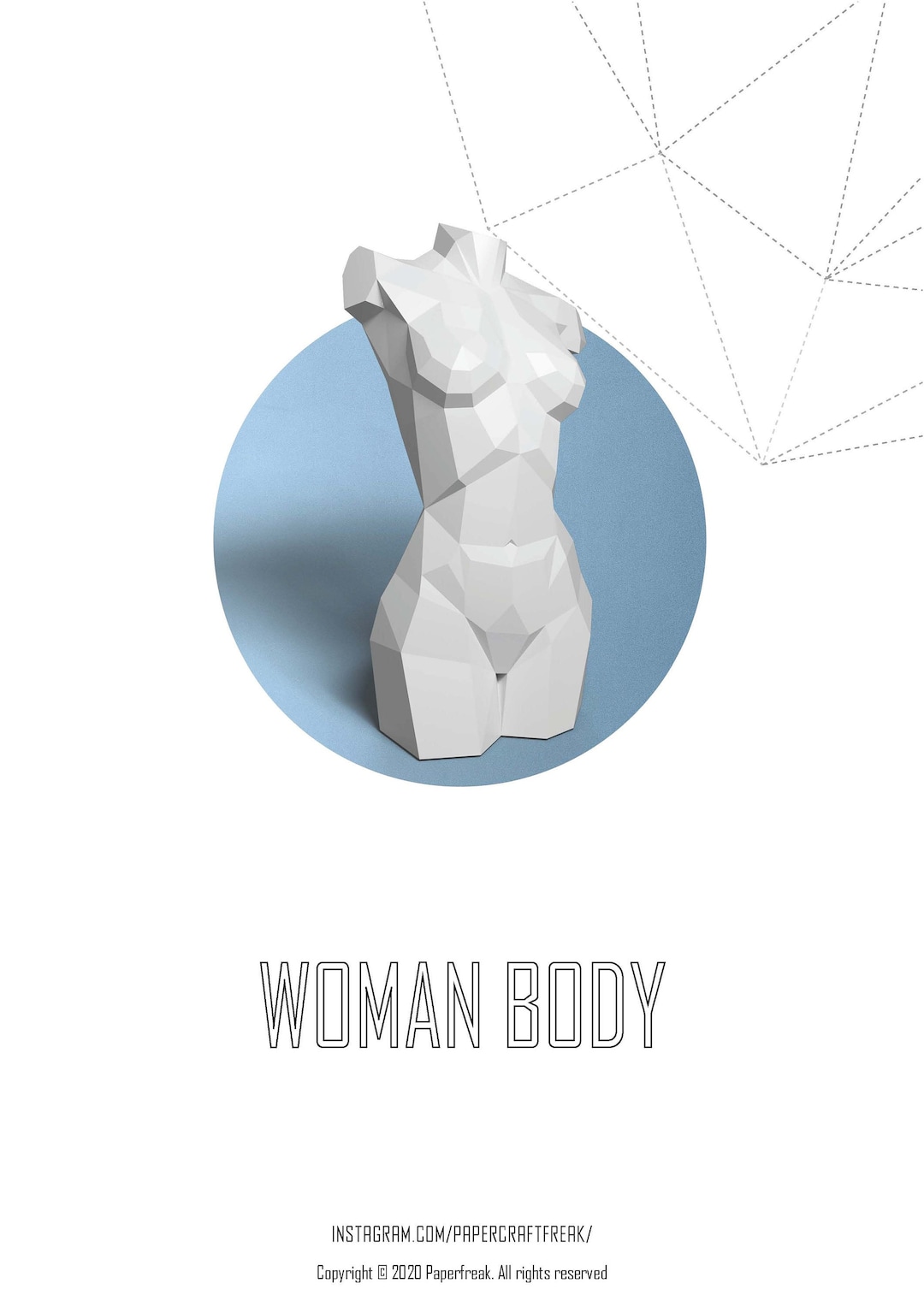 Papercraft 3D WOMAN BODY Template Sculpture Pepakura Paper Girl Low ...