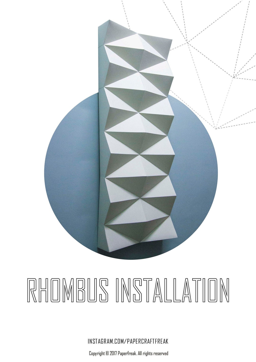 Papercraft 3D RHOMBUS INSTALLATION Acoustic Panel Pepakura PDF Template ...