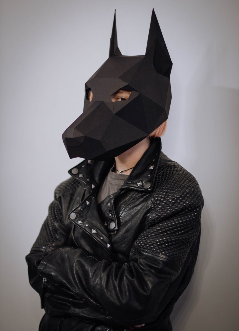 Papercraft 3D DOBERMAN HELMET Dog MASK Fantasy Animal - Etsy