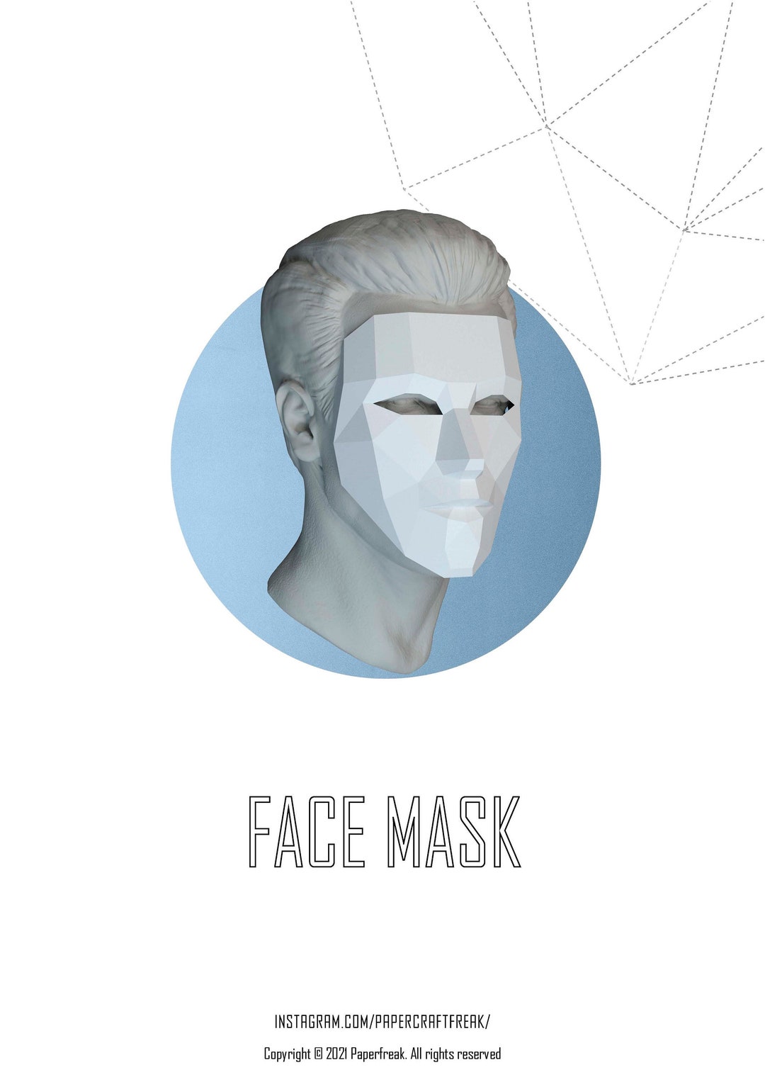 Papercraft 3D PLAIN FACE MASK Halloween Pepakura Faceless Venetian ...
