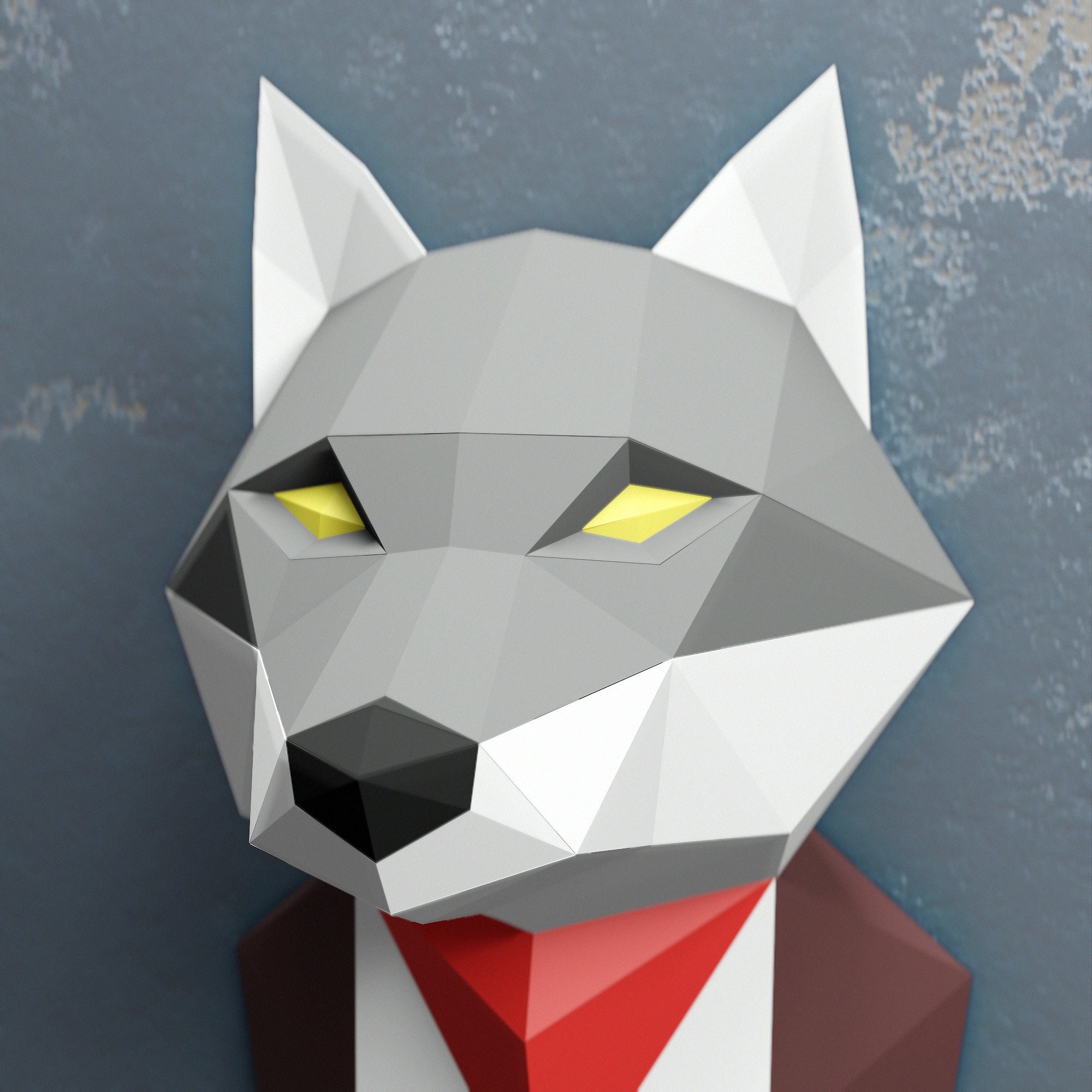 Papercraft 3D WOLF IN SUIT Pepakura Low Poly Paper Sculpture - Etsy