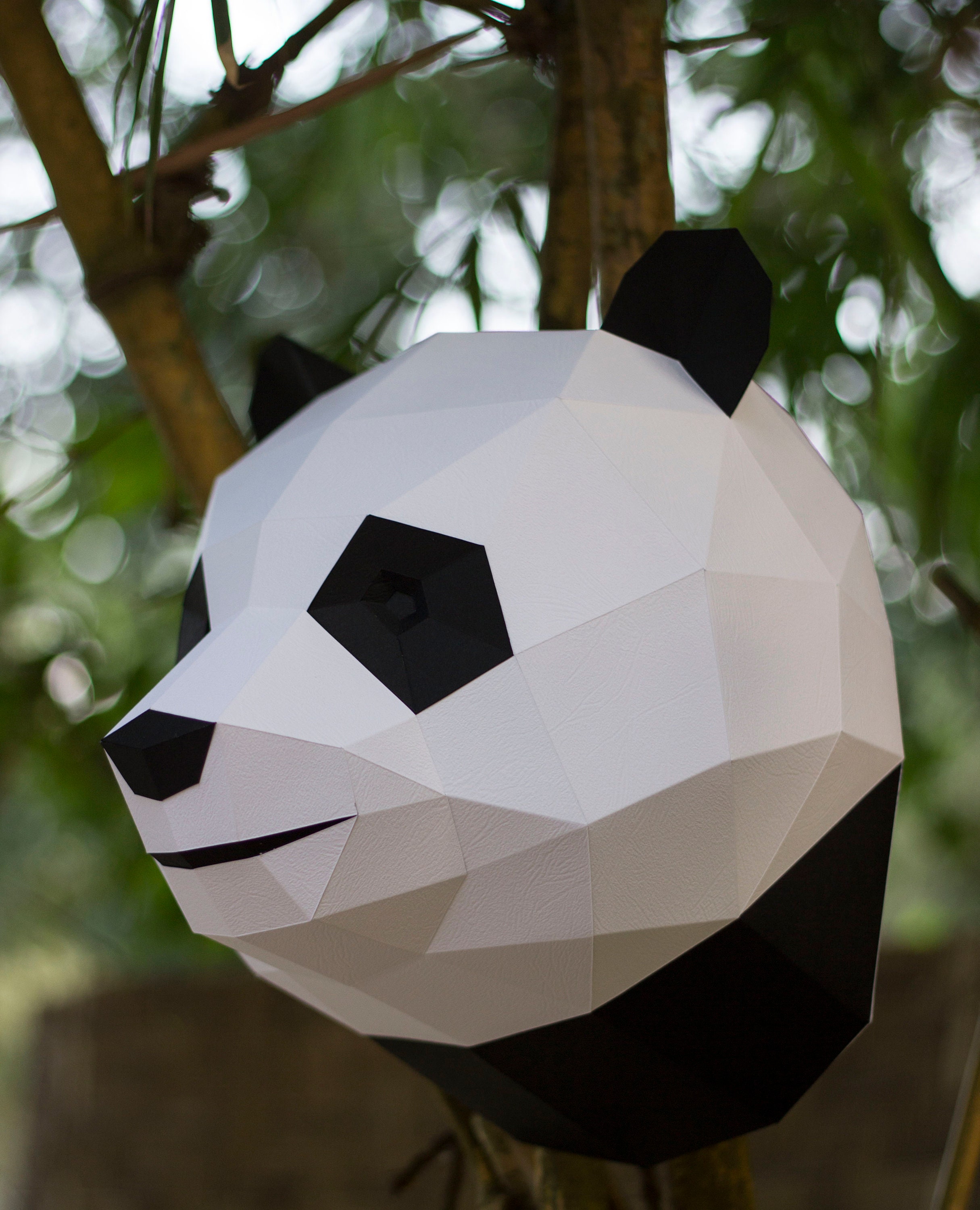 Papercraft 3D PANDA BEAR HEAD Pepakura Low Poly Paper - Etsy