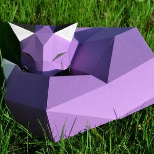 Papercraft 3D FOX ON ROCK Low Poly Paper Sculpture Printable Diy Wall ...