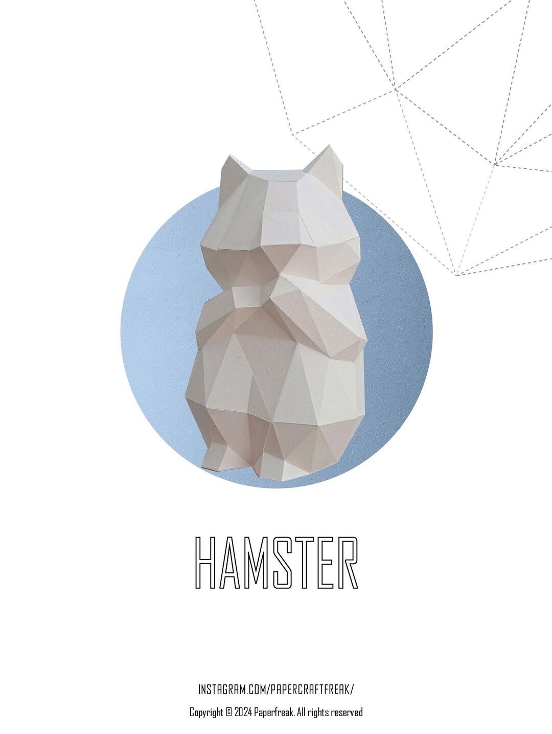 Papercraft 3D HAMSTER Low Poly Paper Sculpture Diy Gift Decor Kids ...