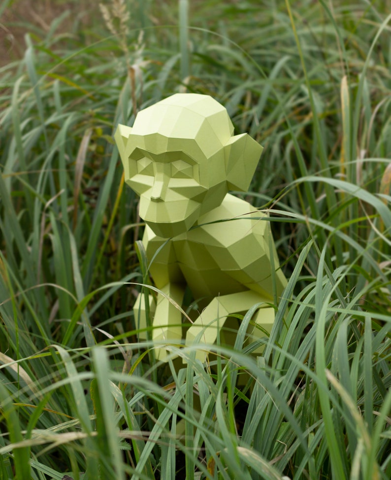 Papercraft 3D MONKEY APE Low Poly Paper Sculpture DIY Gift - Etsy