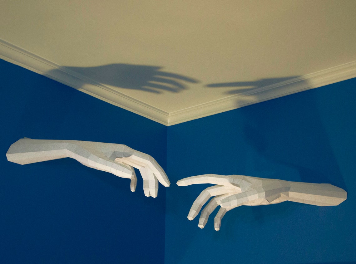 Papercraft 3D the CREATION of ADAM HANDS Pepakura Paper - Etsy