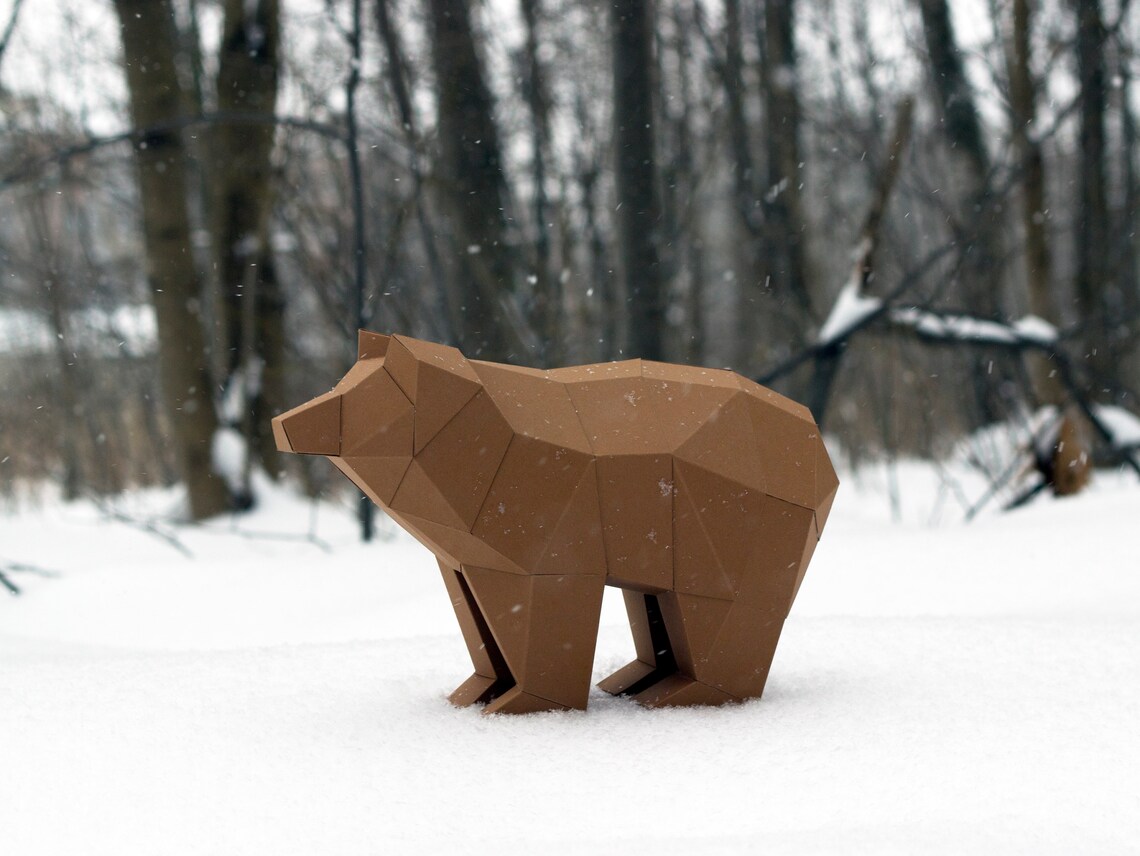 Papercraft 3D Simple BEAR FIGURE Small Size Pepakura Pdf - Etsy