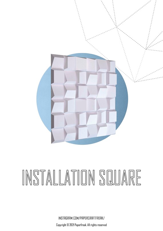 Papercraft 3D INSTALLATION SQUARES 3 Version Templates - Etsy