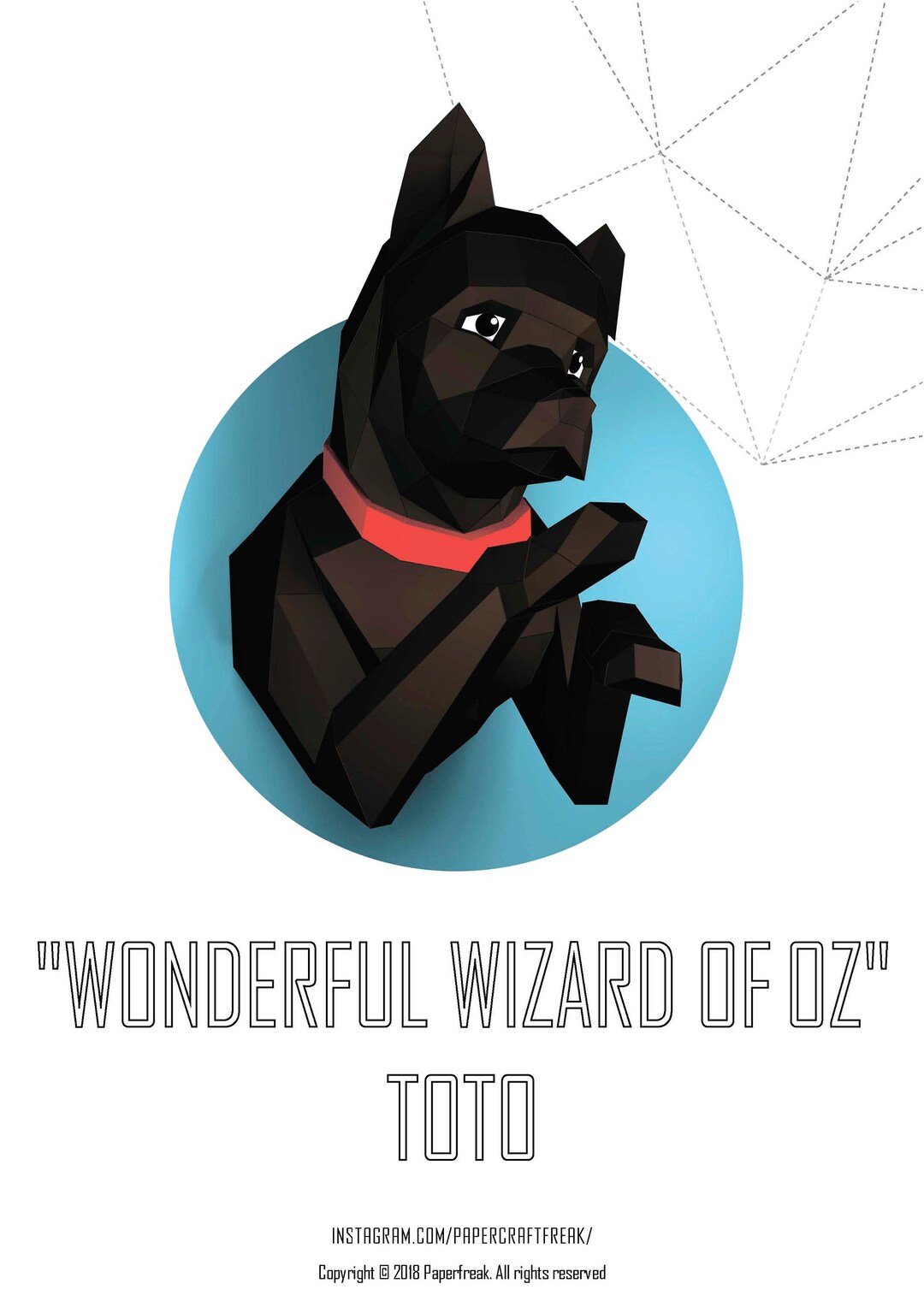 Papercraft 3D TOTO DOG From WIZARD of Oz Halloween Creepy Puppy ...