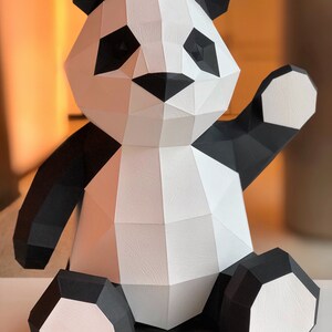 Papercraft 3D PANDA BEAR TOY Figure Pepakura Low Poly Paper Sculpture ...