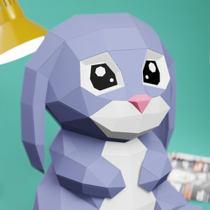 Papercraft 3d RABBIT BUNNY BIG 3D Low Poly Paper Sculpture Diy Gift ...