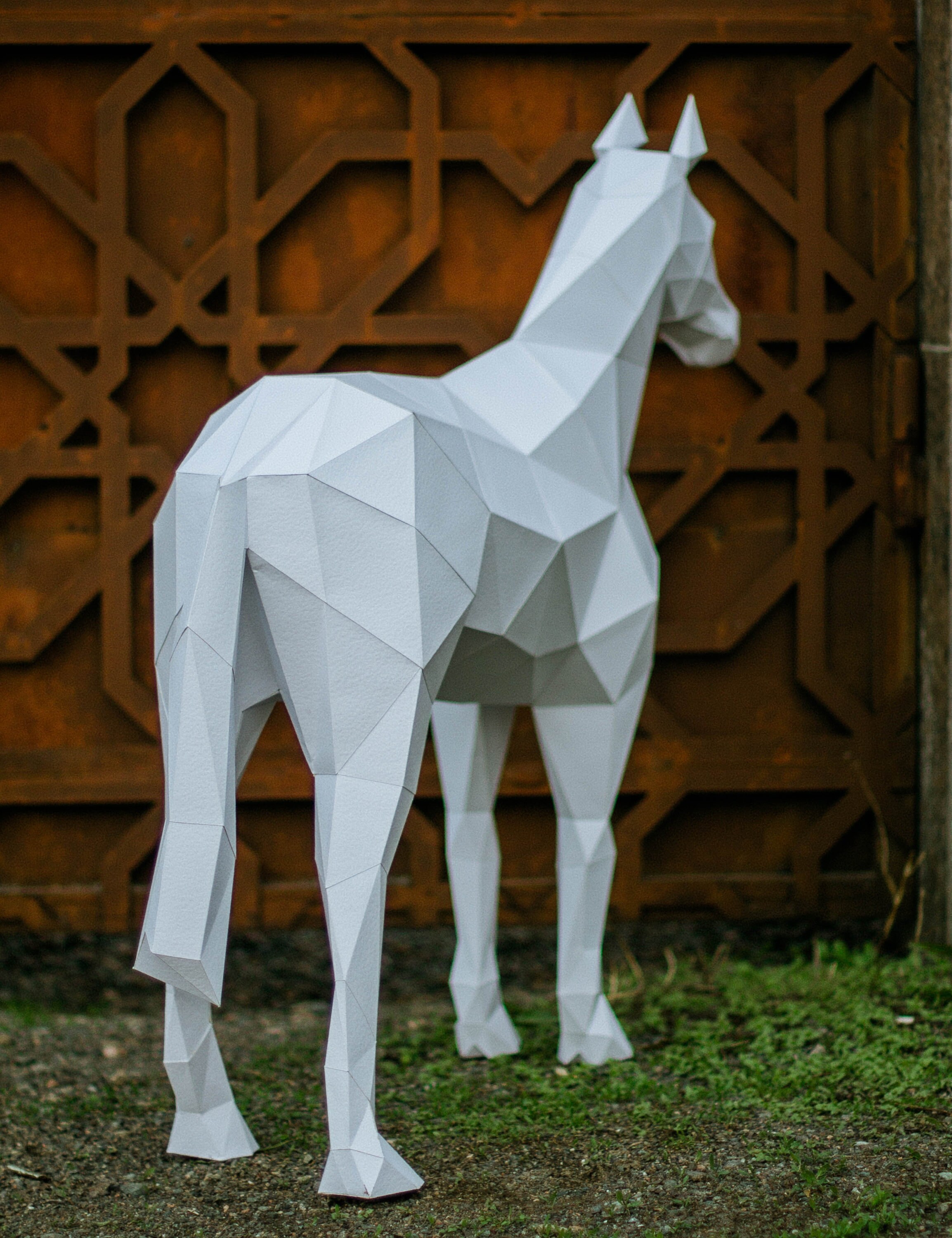 Papercraft 3D STANDING HORSE Low Poly Paper Sculpture DIY - Etsy UK