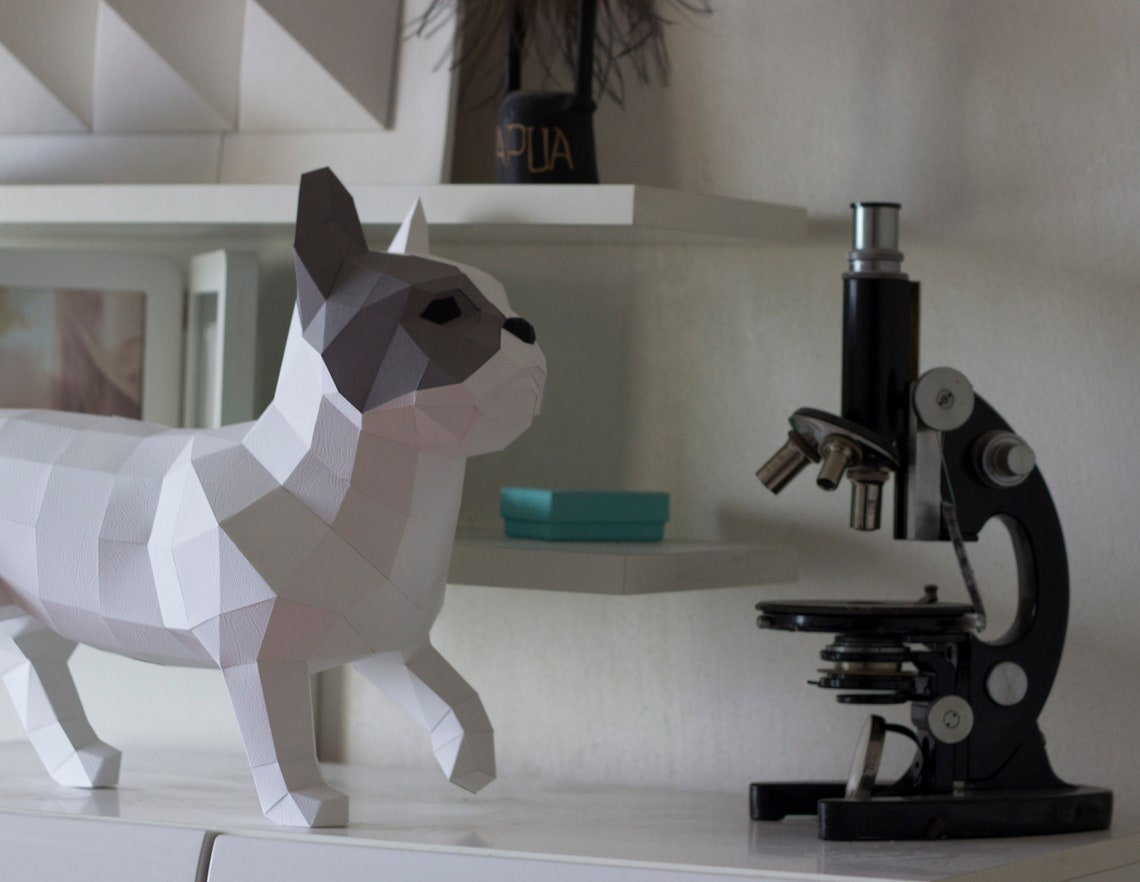 Papercraft 3d FRENCH BULLDOG PUPPY Low Poly Paper Sculpture - Etsy