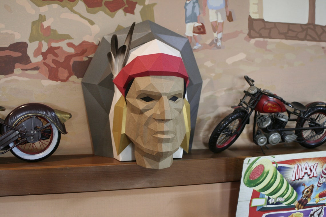 Papercraft 3D NATIVE AMERICAN INDIAN Comanche Apache Navajo - Etsy