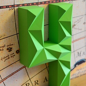 Papercraft 3D FOUR 4 NUMBER Birthday Party Decor Pepakura Low Poly ...