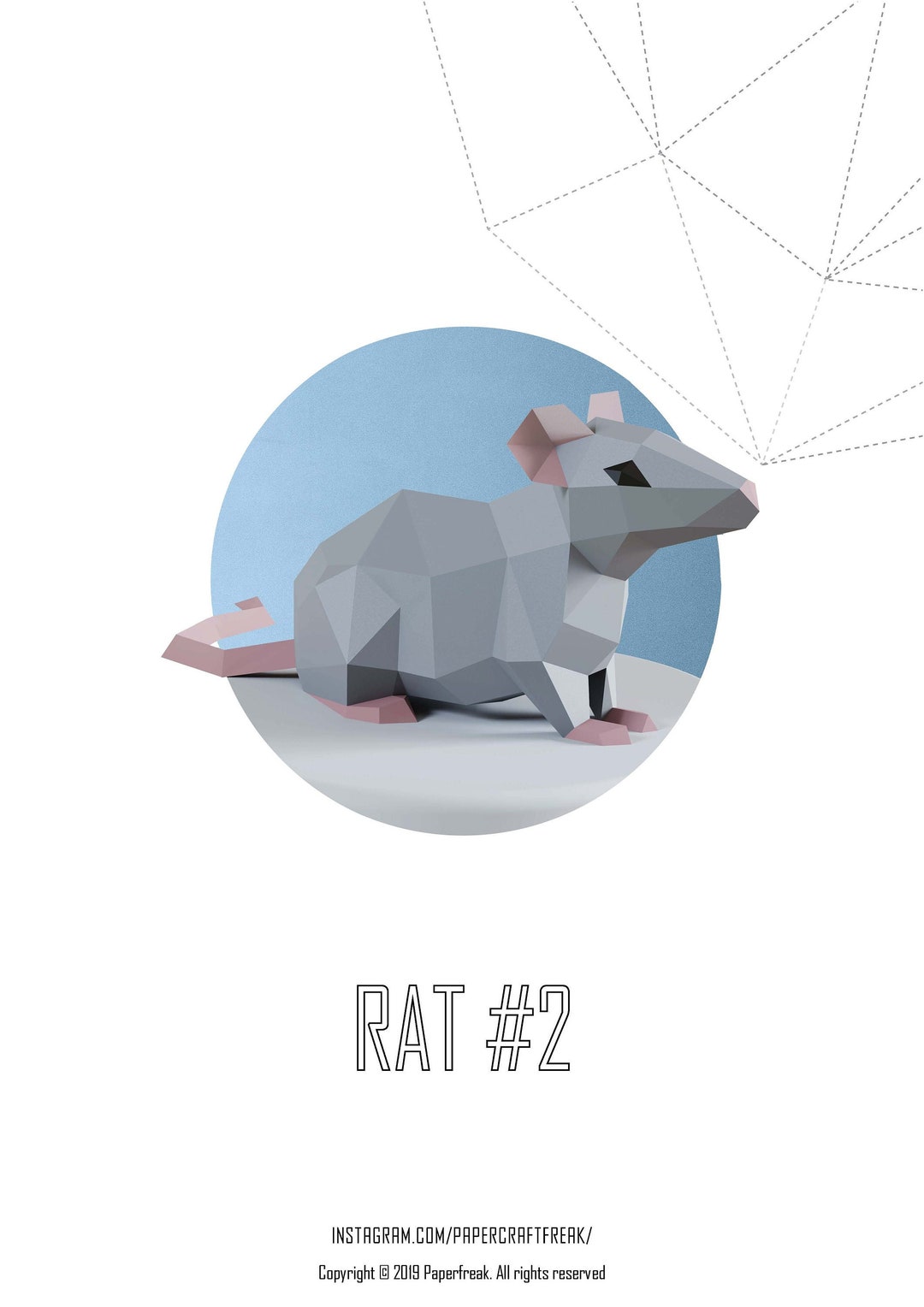 Papercraft 3d RAT MOUSE #2 Low Poly Paper Sculpture Diy Gift Decor Kids ...