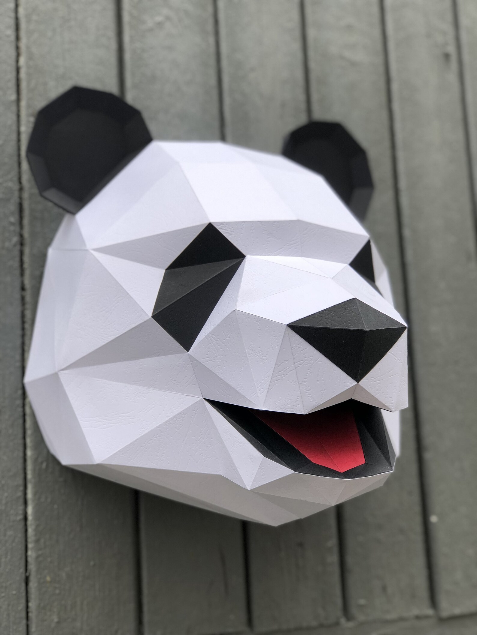 Papercraft 3D PANDA BEAR HEAD Simple Pepakura Low Poly Paper - Etsy