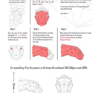 Papercraft 3D BLACK PANTHER Head LION Wild Cat or Tiger Pepakura ...