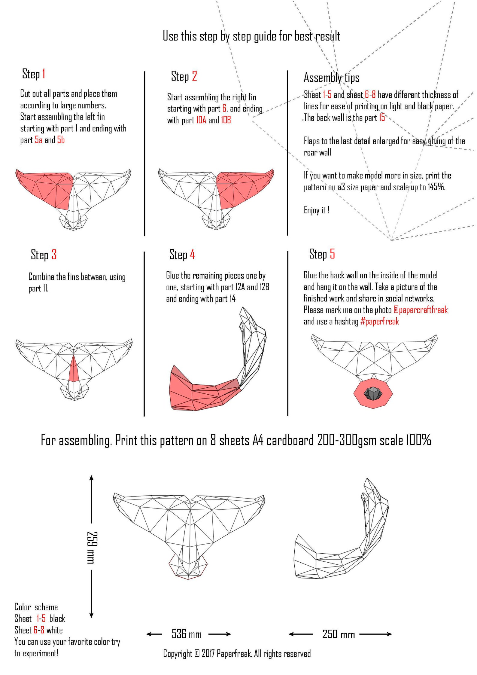 Papercraft 3d Sea FISH TAIL PACK 3 in 1 Cartoon Animal Paper - Etsy