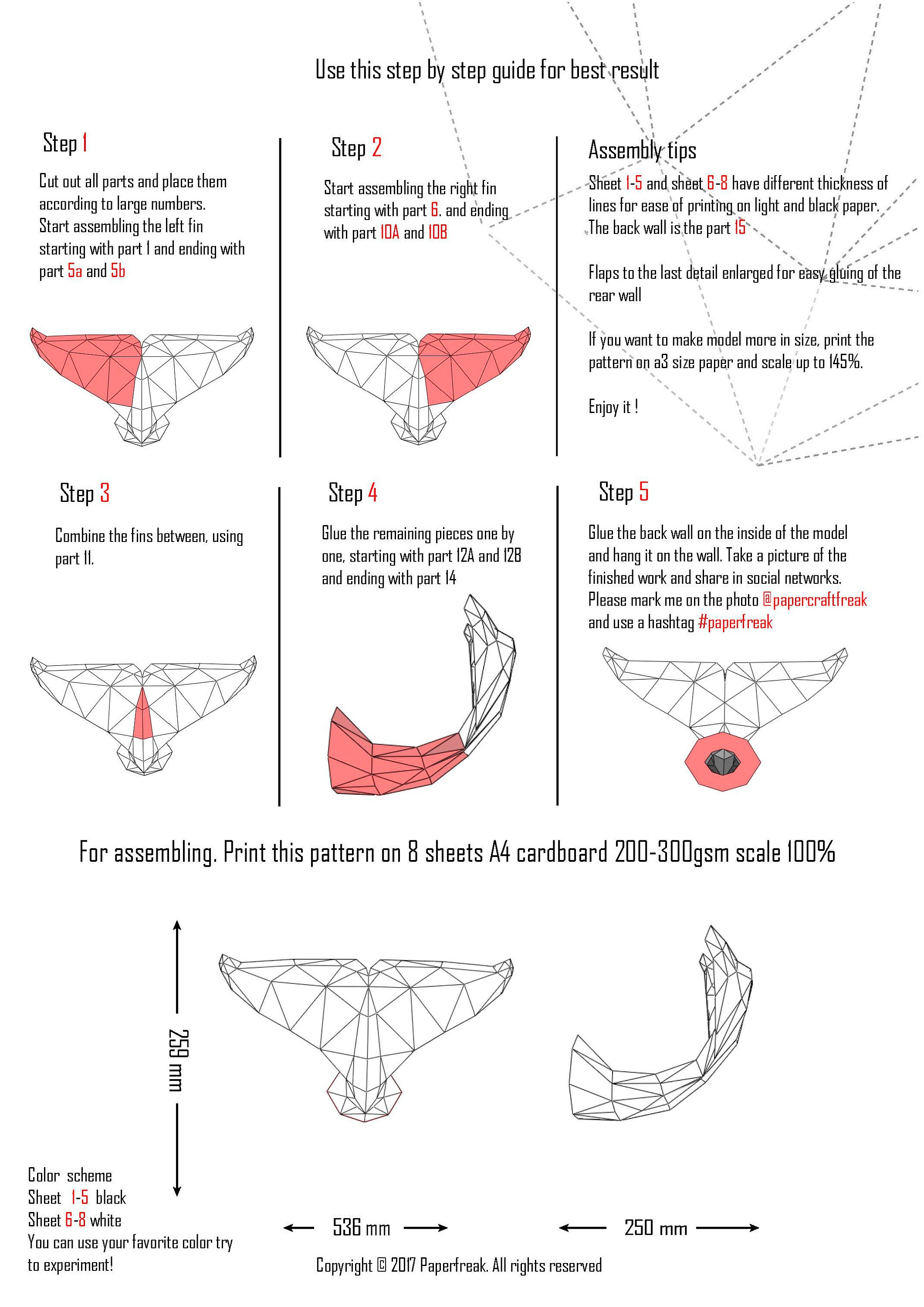 Papercraft 3d Sea FISH TAIL PACK 3 in 1 Cartoon Animal Paper - Etsy