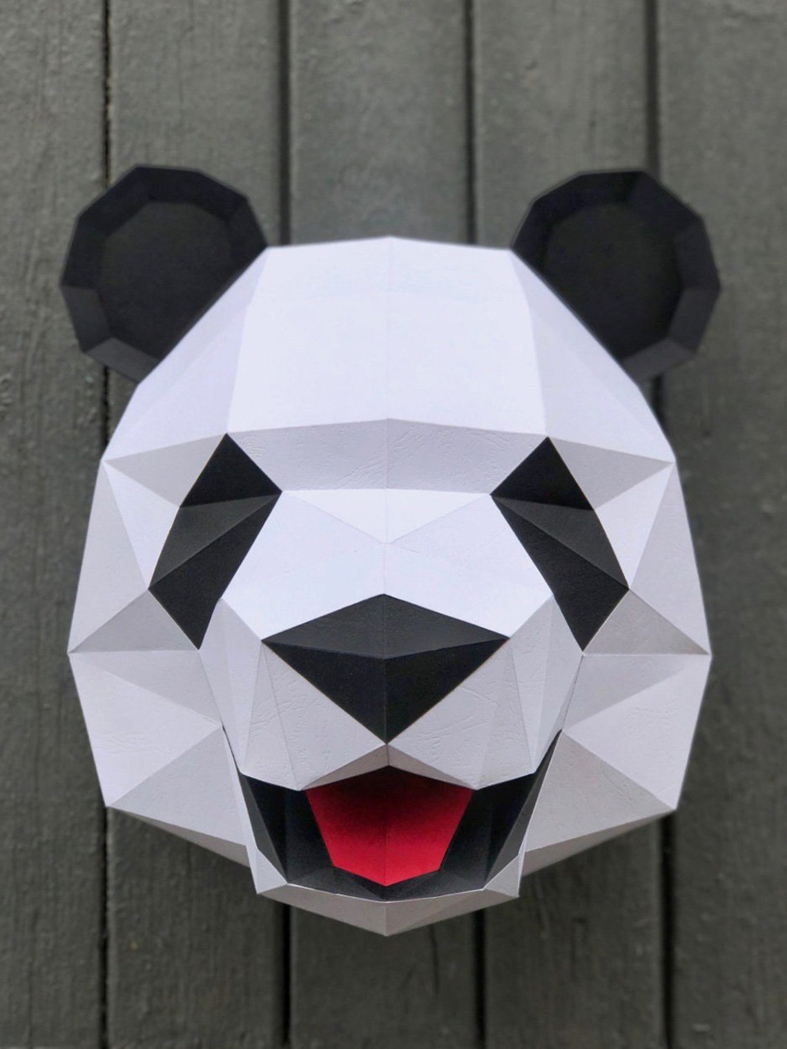 Papercraft 3D PANDA BEAR HEAD Simple Pepakura Low Poly Paper - Etsy