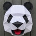 Papercraft 3D PANDA BEAR HEAD Simple Pepakura Low Poly Paper Sculpture ...