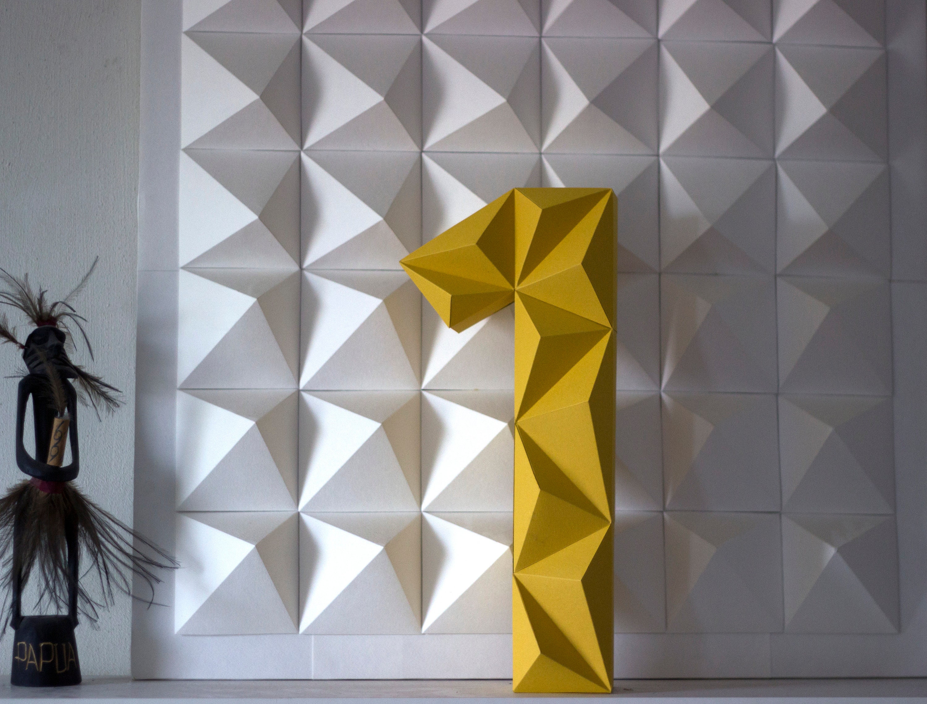 Papercraft 3D ONE 1 NUMBER Birthday Party Decor Pepakura Low - Etsy