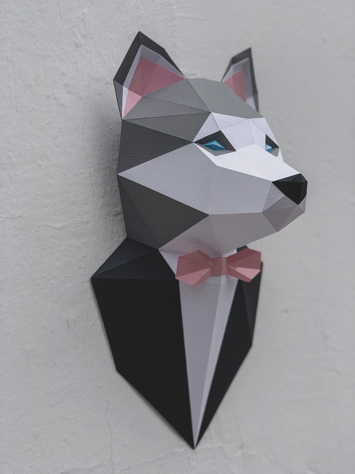 Papercraft 3D HUSKY DOG in SUIT Pepakura Low Poly Paper - Etsy