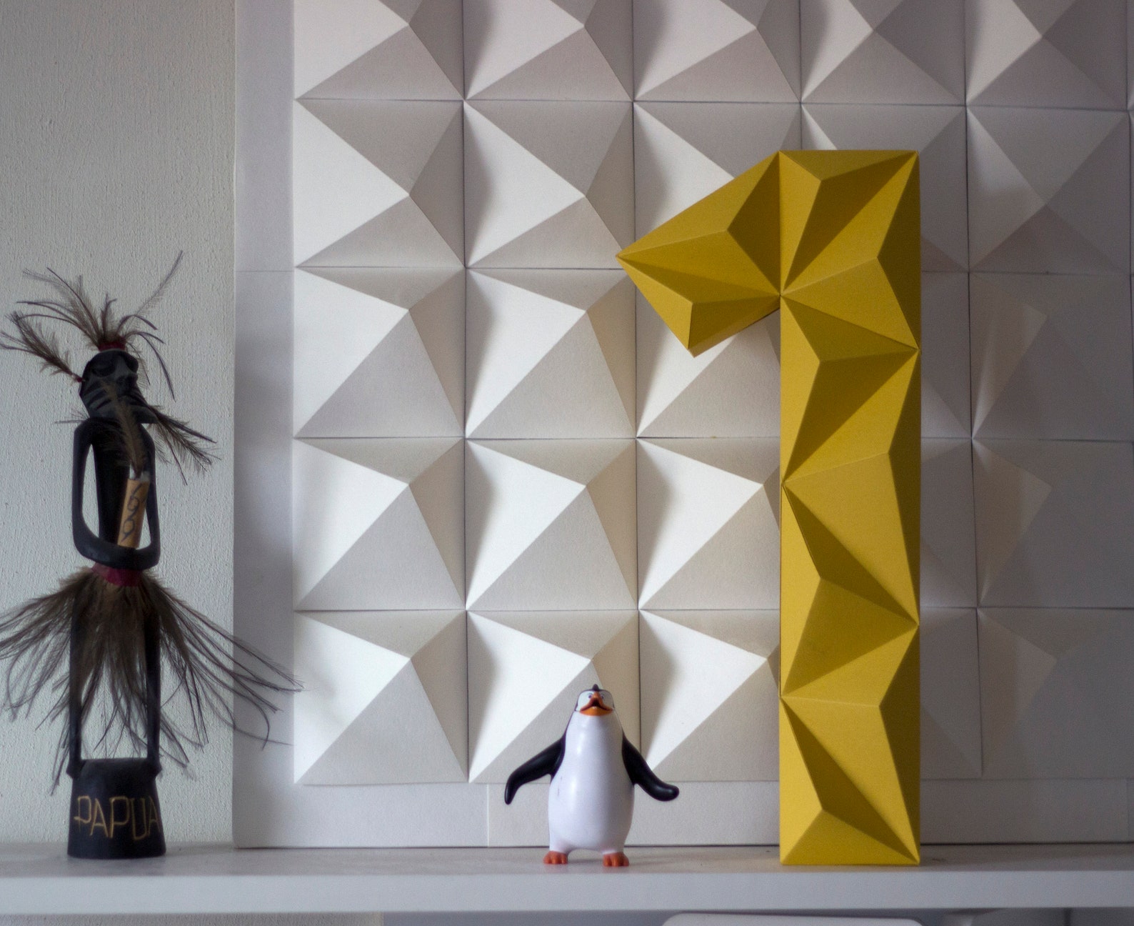 Papercraft 3D ONE 1 NUMBER Birthday Party Decor Pepakura Low - Etsy