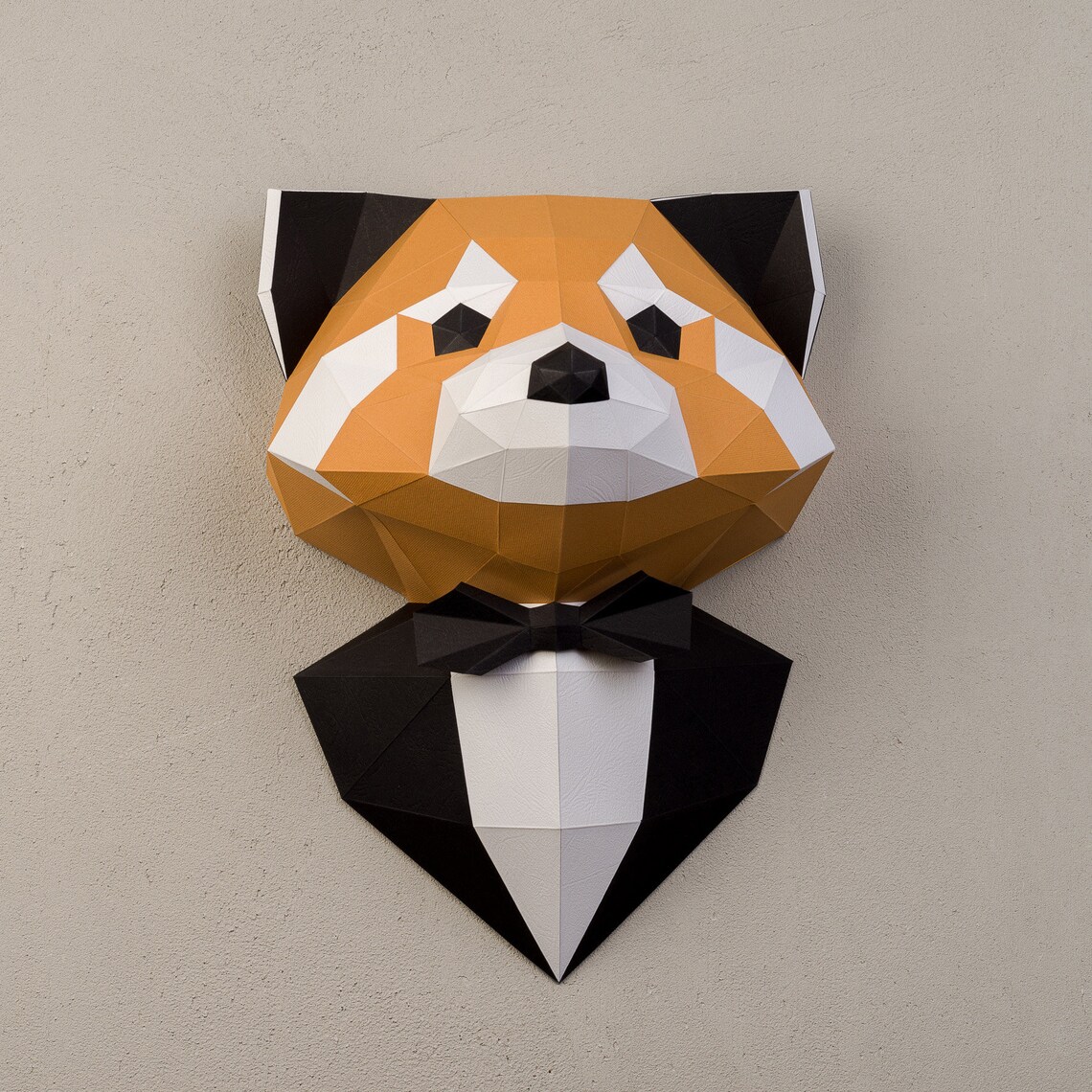 Papercraft 3D RED PANDA BEAR in Suit Pepakura Low Poly Paper - Etsy