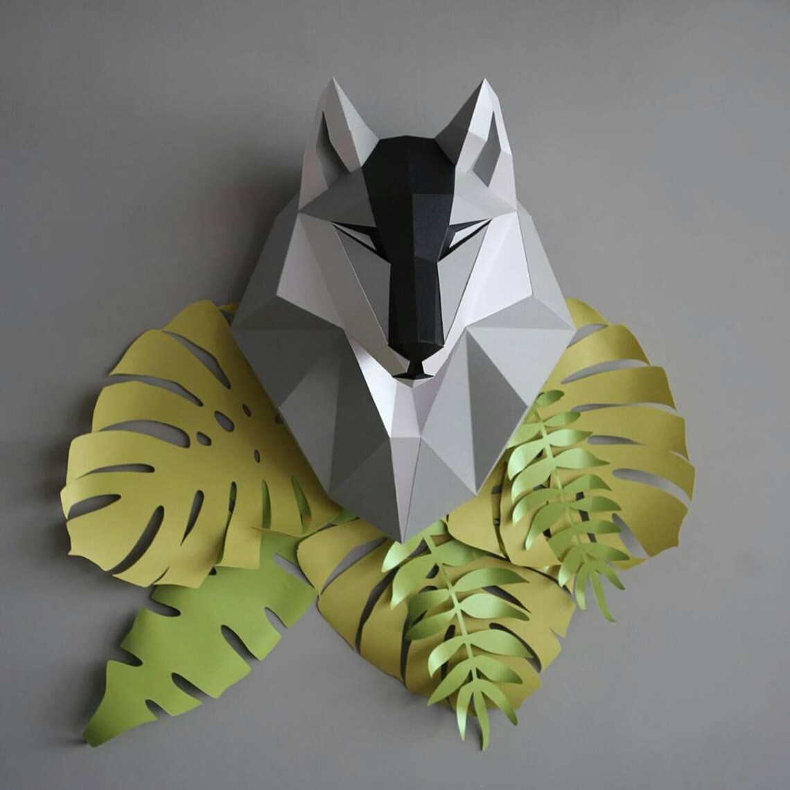 Papercraft 3D WOLF HEAD Pepakura Low Poly Paper Sculpture DIY | Etsy UK