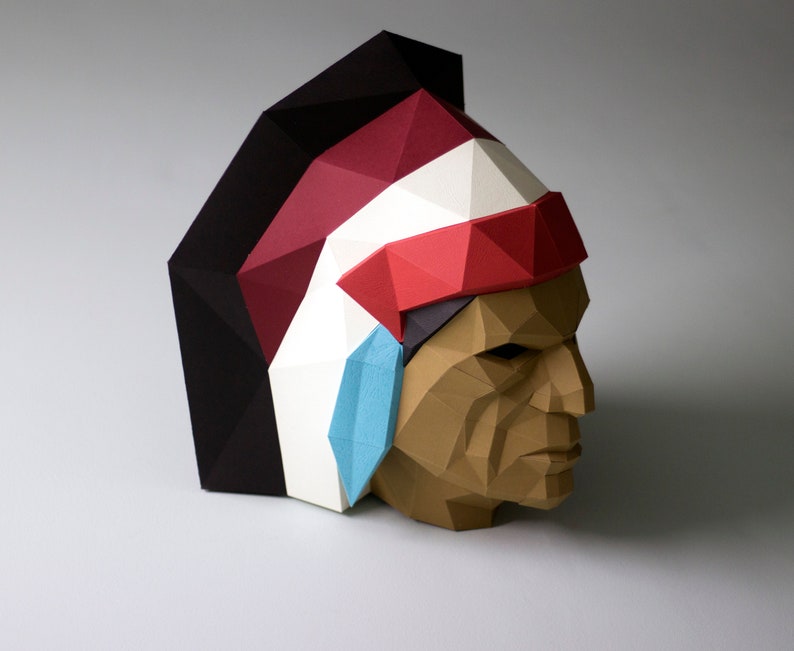 Papercraft 3D NATIVE AMERICAN INDIAN Comanche Apache Navajo - Etsy