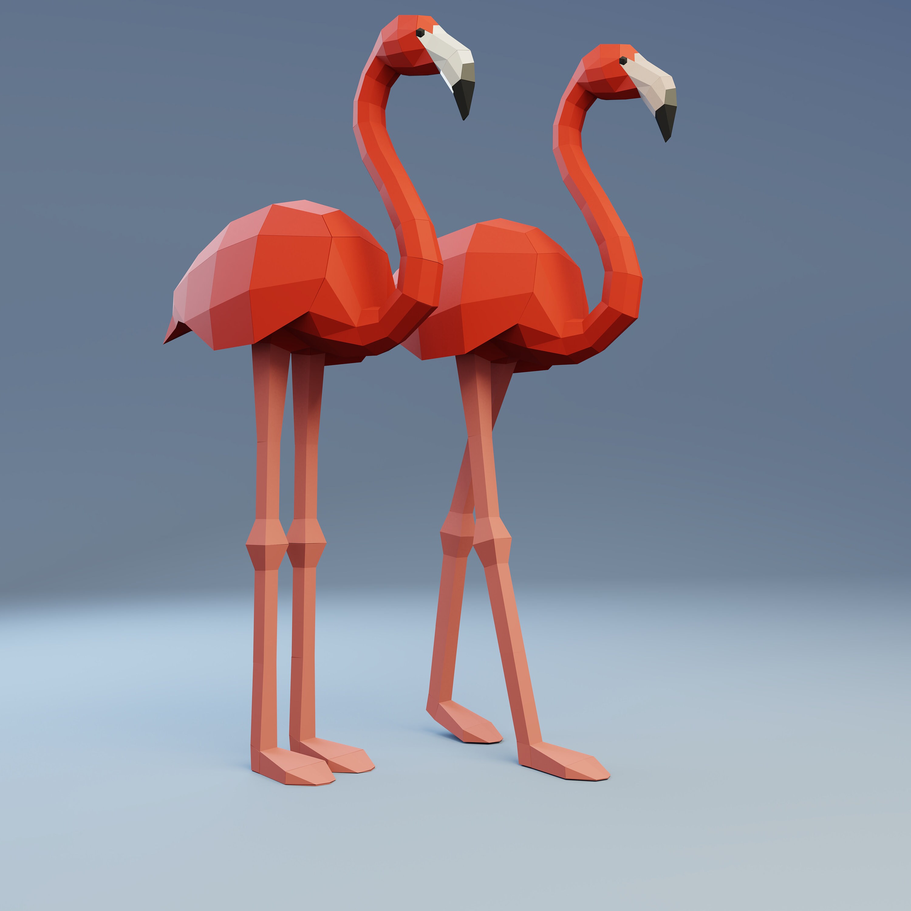 Papercraft 3D FLAMINGO FULL Bird Pepakura PDF Template Low | Etsy