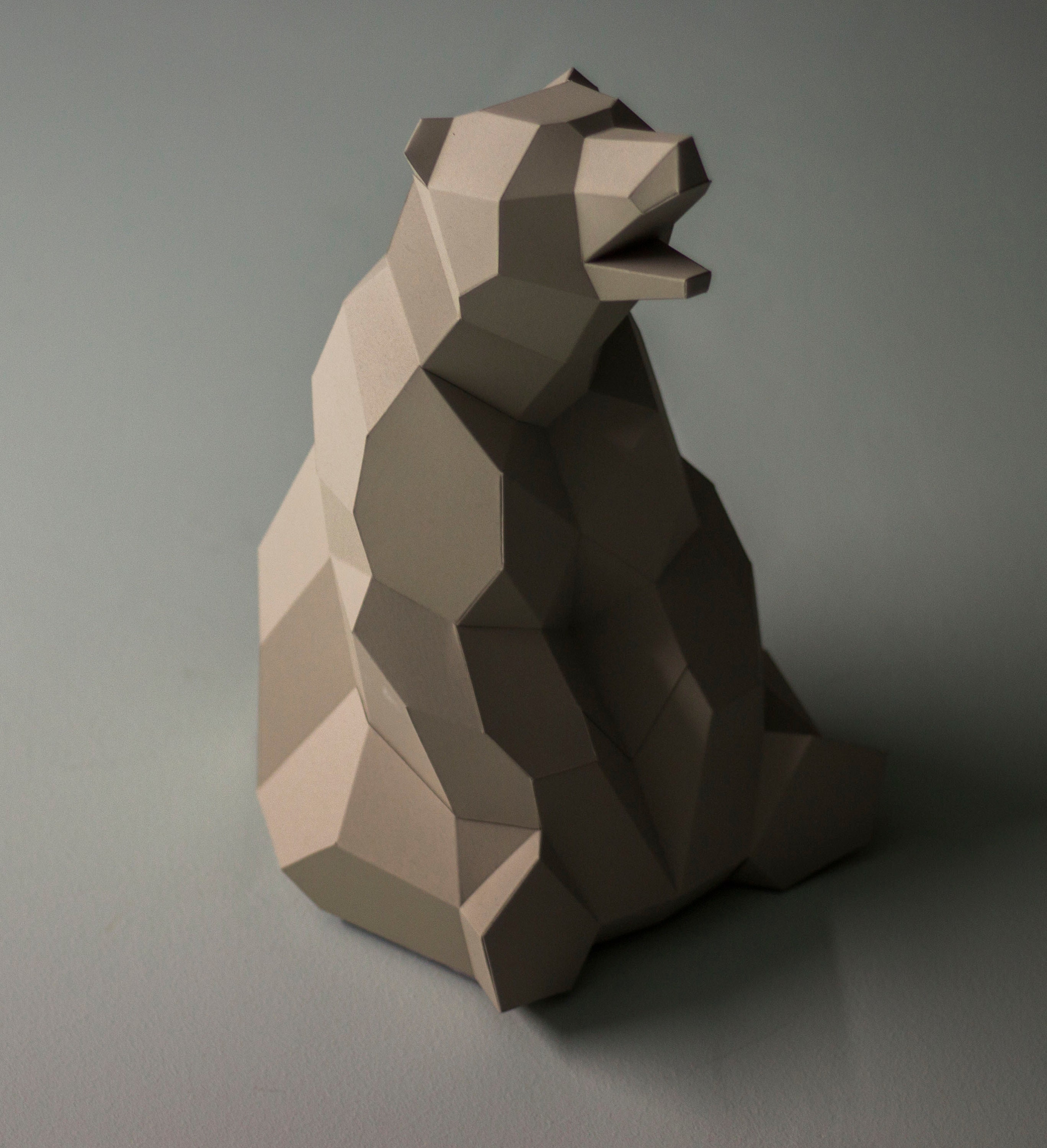 Papercraft 3D BEAR FIGURE Small Size Pepakura Pdf Template Low - Etsy