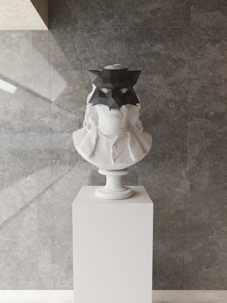 Papercraft 3D WHITE WOLF Half MASK Halloween Pepakura Kinky - Etsy