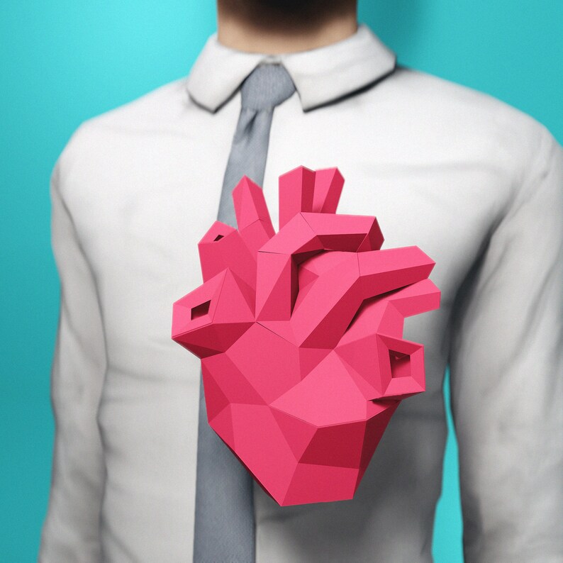 Papercraft 3D REAL ANATOMICAL HEART Pepakura Pdf Template Low - Etsy