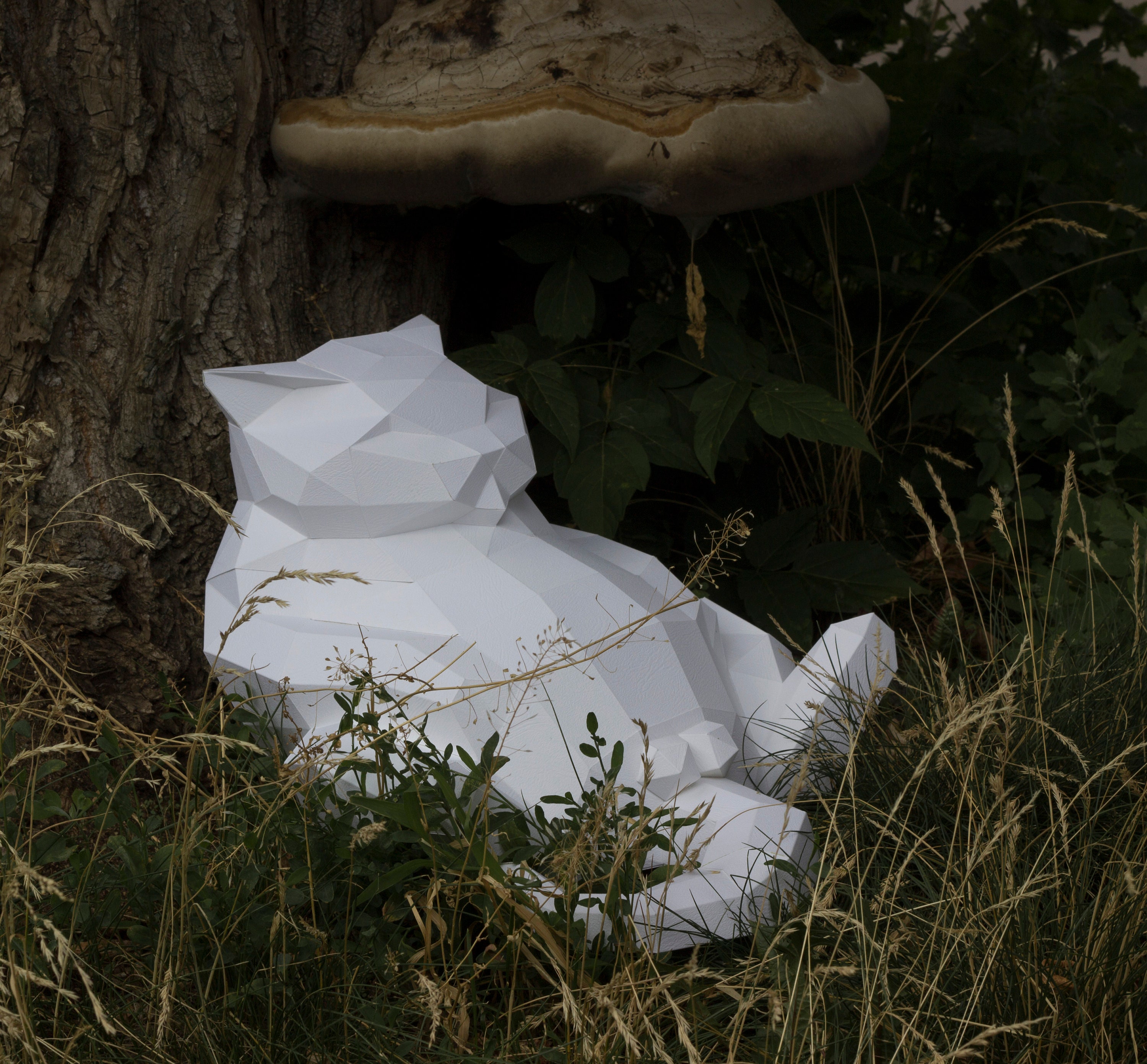 Papercraft 3D FAT CAT With Balls Sculpture Pepakura Gift Cat | Etsy