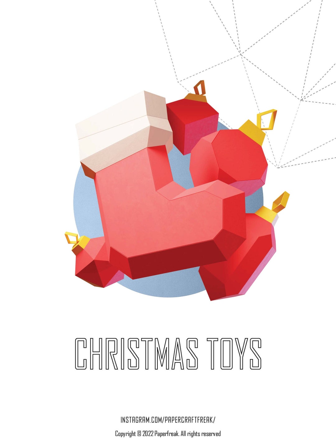 Papercraft 3D CHRISTMAS TREE TOYS New Year Party Decor Pepakura Low ...