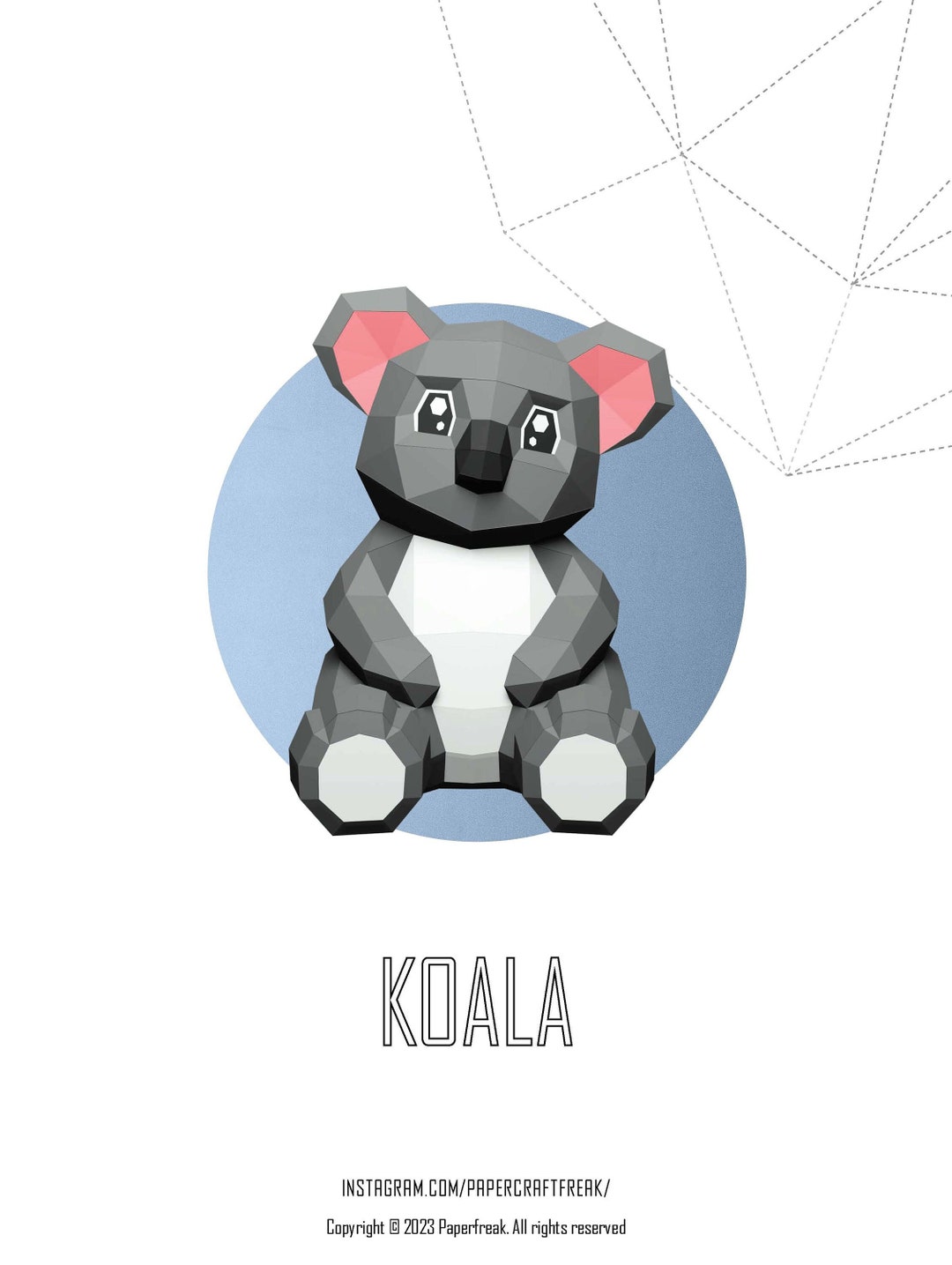 Papercraft 3D BABY KOALA TOY Pepakura Low Poly Paper Sculpture Diy Gift ...
